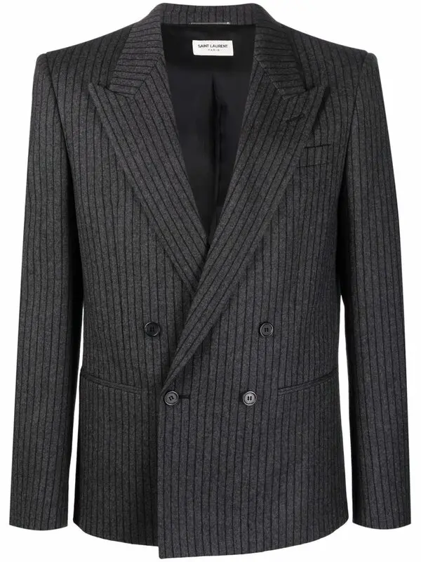 Saint Laurent Striped Double-breasted Blazer