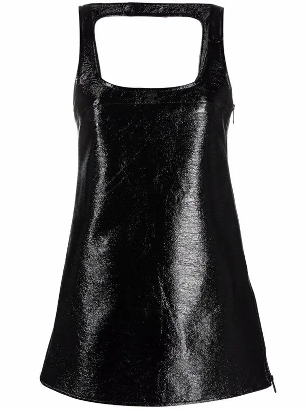 COURREGES Sleeveless Mini Dress - Black