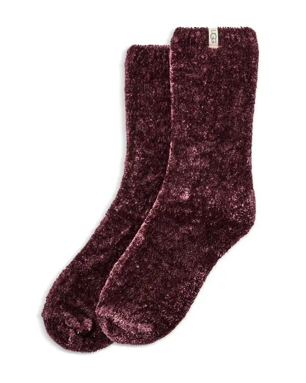 UGG Leda Sparkle Cozy Crew Socks Pack - Cream/wild Grape/black