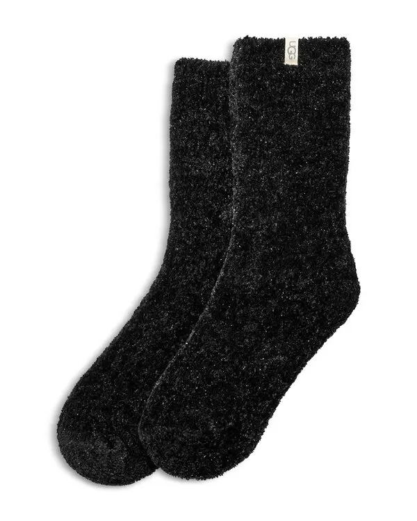 UGG Leda Sparkle Cozy Crew Socks Pack - Cream/wild Grape/black