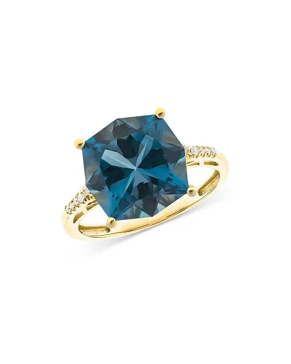 Bloomingdale'S London Blue Topaz And Diamond Ring - Blue/gold