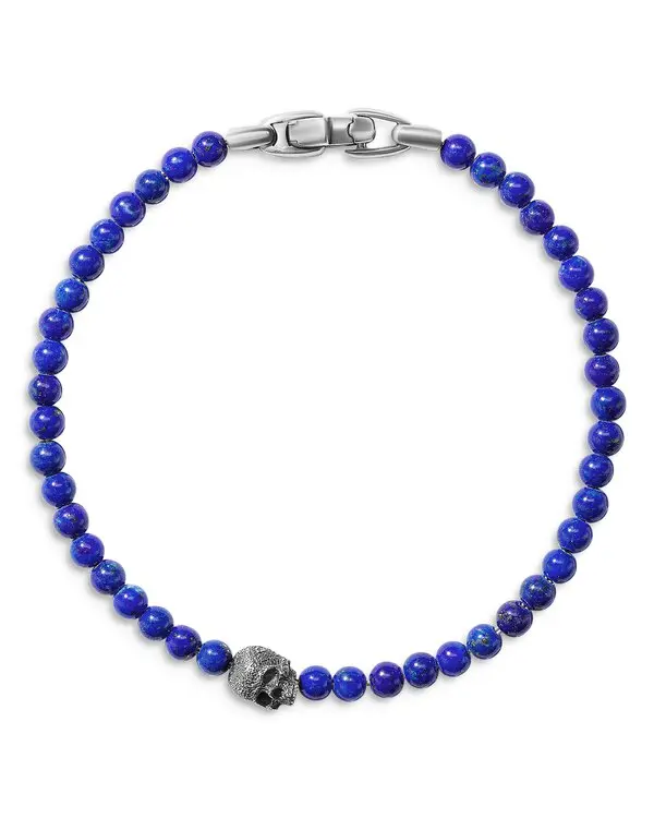 David Yurman Spiritual Beads Skull Bracelet With Lapis Lazuli