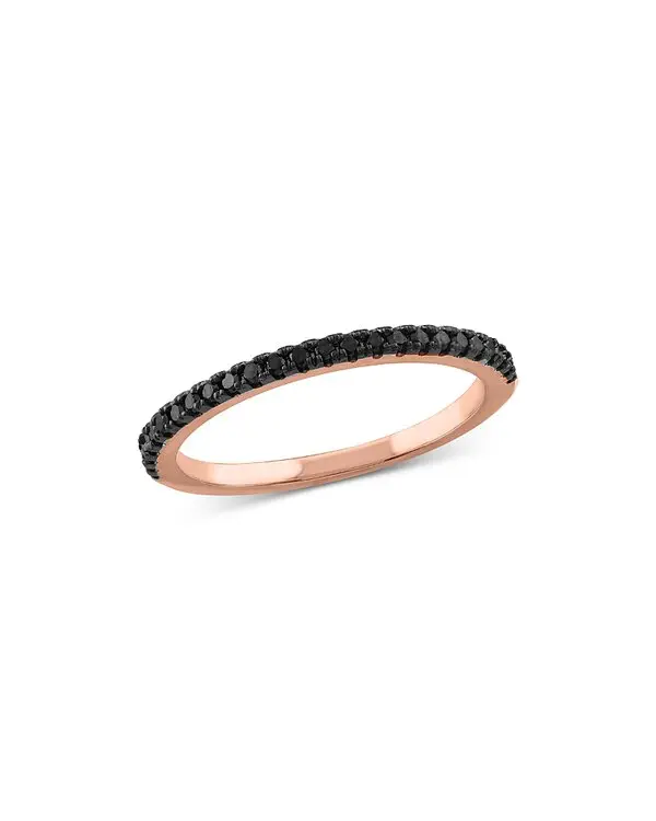 Bloomingdale'S 14k Rose Gold Black Diamond Stacking Band, 0.20 Tcw - Black/rose Gold