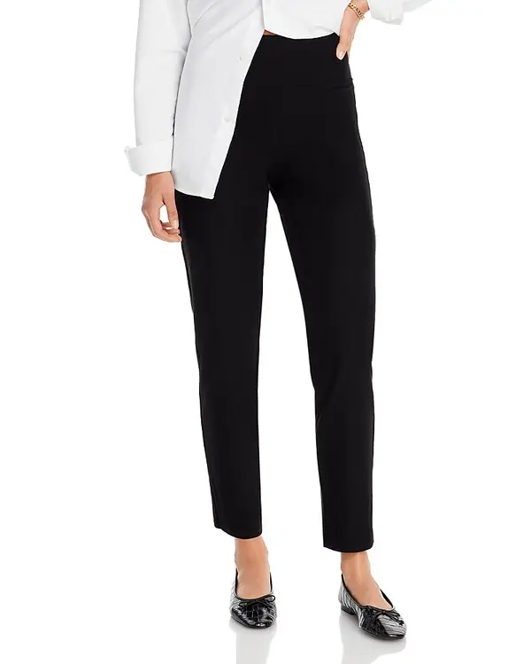 Eileen Fisher High-waist Slim-fit Trousers - Black