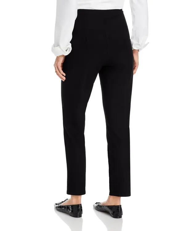 Eileen Fisher High-waist Slim-fit Trousers - Black