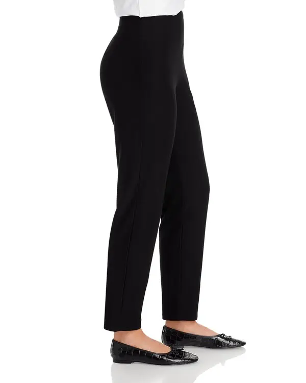 Eileen Fisher High-waist Slim-fit Trousers - Black