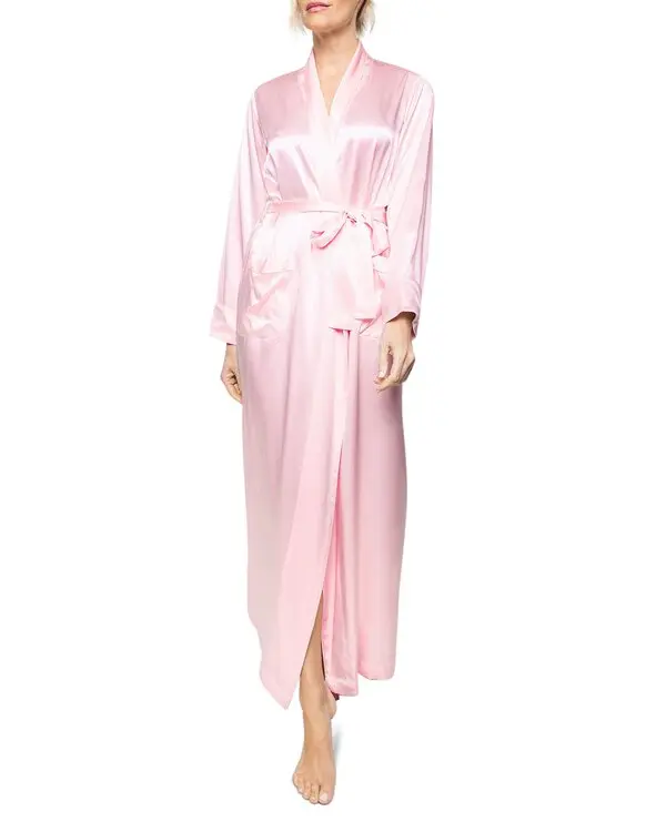 PETITE PLUME Silk Long Robe - Pink