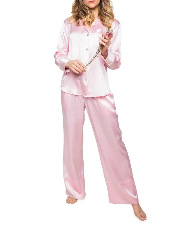 PETITE PLUME Silk Pajama Set - Pink
