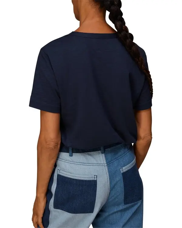 Whistles Emily Ultimate Cotton Tee - Navy