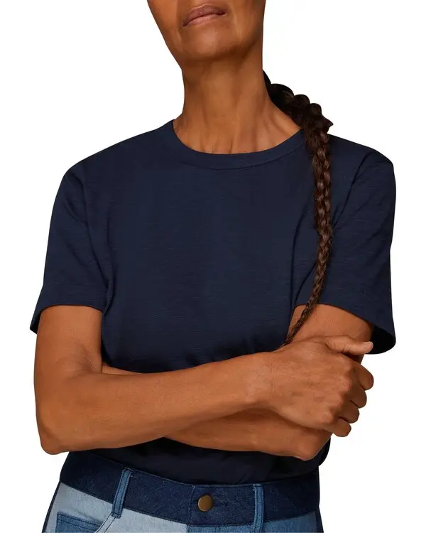 Whistles Emily Ultimate Cotton Tee - Navy