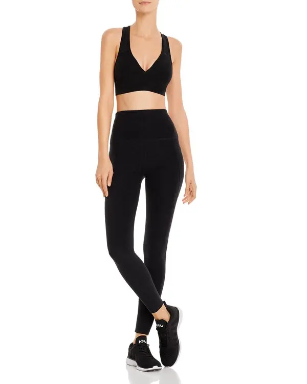 Beyond Yoga Spacedye Out Of Pocket High Waisted Midi Legging - Darkest Night