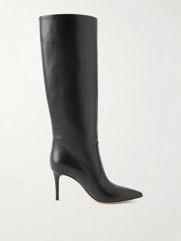 GIANVITO ROSSI Hansen 85 Leather Knee Boots - Black