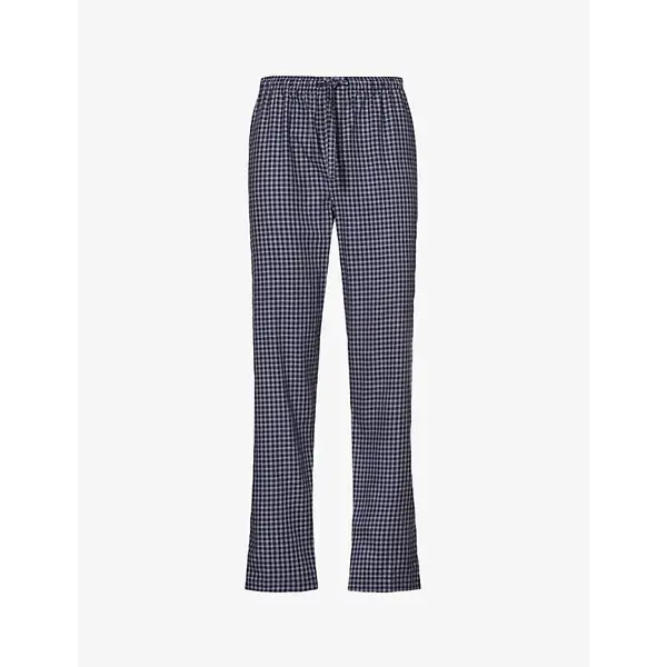 Derek Rose Braemar Cotton-flannel Pyjama Bottoms - Navy