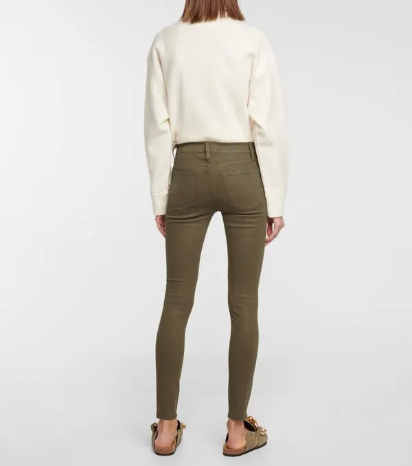 FRAME Le Skinny De Jeanne Mid-rise Jeans - Green
