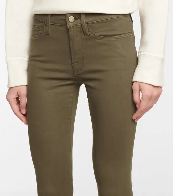 FRAME Le Skinny De Jeanne Mid-rise Jeans - Green