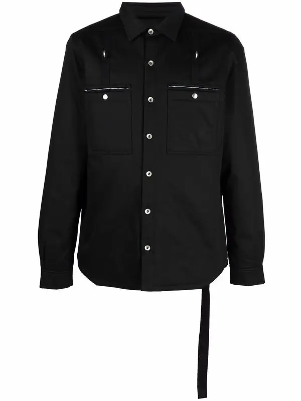 Rick Owens Cotton Shirt Jacket - Black