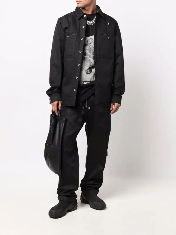 Rick Owens Cotton Shirt Jacket - Black