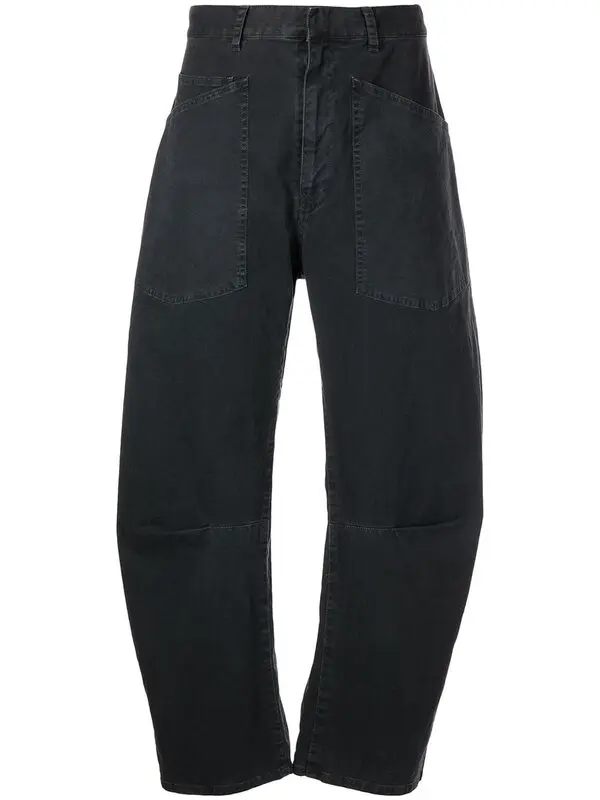 NILI LOTAN Curved-leg Denim Jeans - Grey