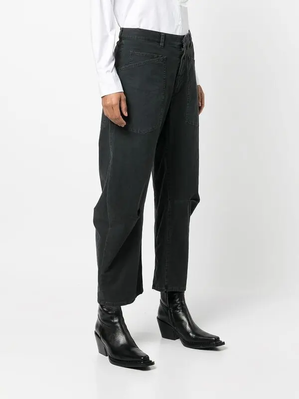NILI LOTAN Curved-leg Denim Jeans - Grey