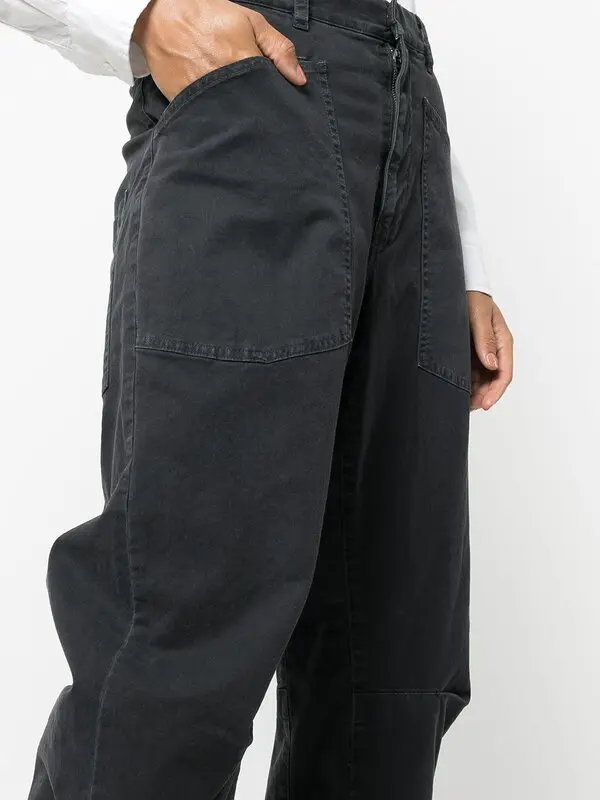 NILI LOTAN Curved-leg Denim Jeans - Grey