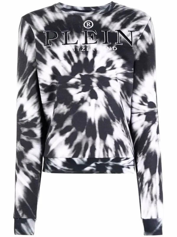 Philipp Plein Logo-embroidered Tie-dye Sweatshirt - Black
