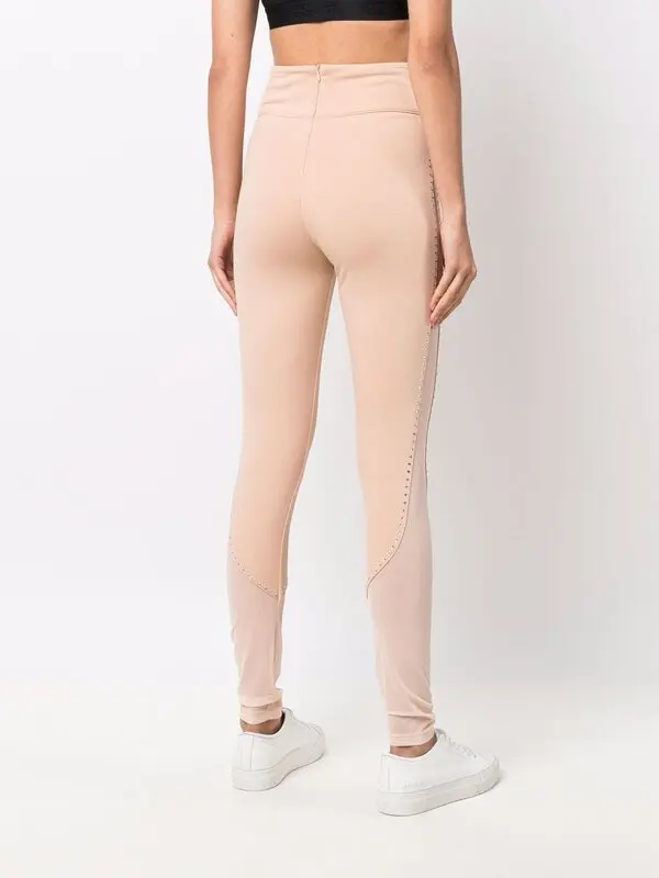 Philipp Plein Stud-detail Sheer-paneling Leggings