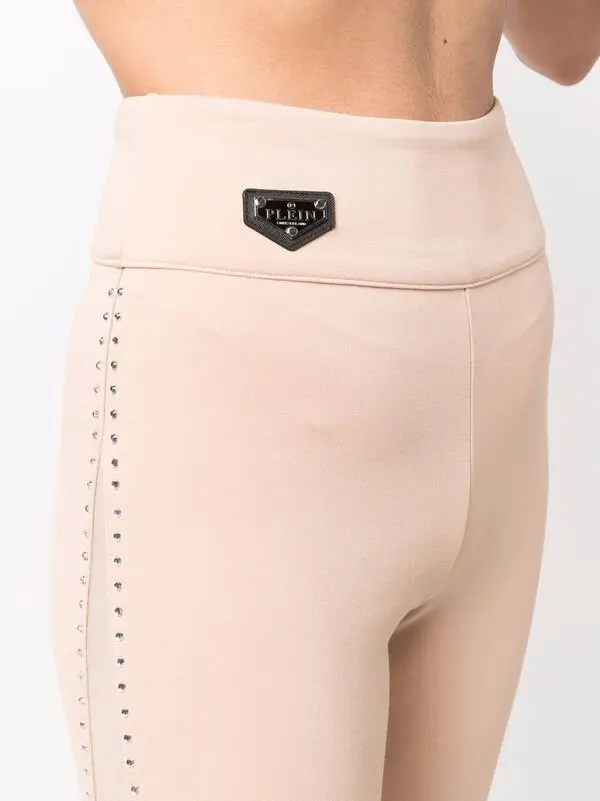 Philipp Plein Stud-detail Sheer-paneling Leggings