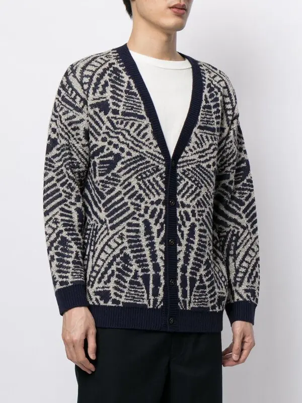 PORTS V Abstract-pattern Cardigan