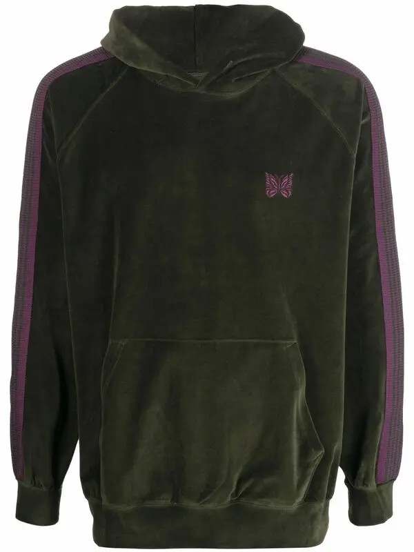 Needles Logo Embroidered Hoodie - Green