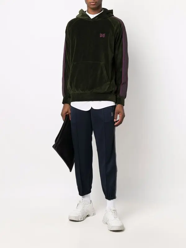 Needles Logo Embroidered Hoodie - Green