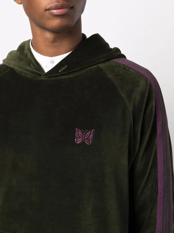 Needles Logo Embroidered Hoodie - Green