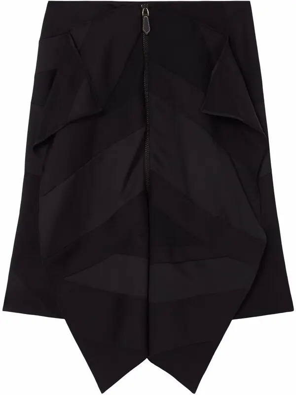 Burberry Flag Print Draped Skirt