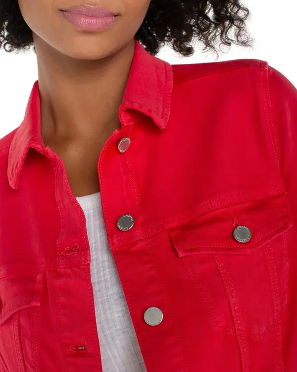 LIVERPOOL Denim Trucker Jacket - Chry Rose