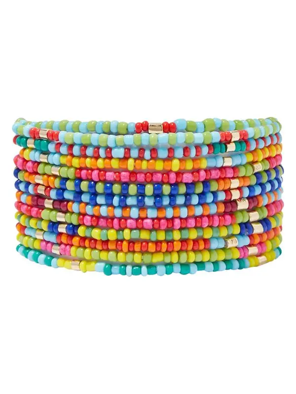 ROXANNE ASSOULIN Patchwork Set Of 12 Gold-tone Beaded Bracelets