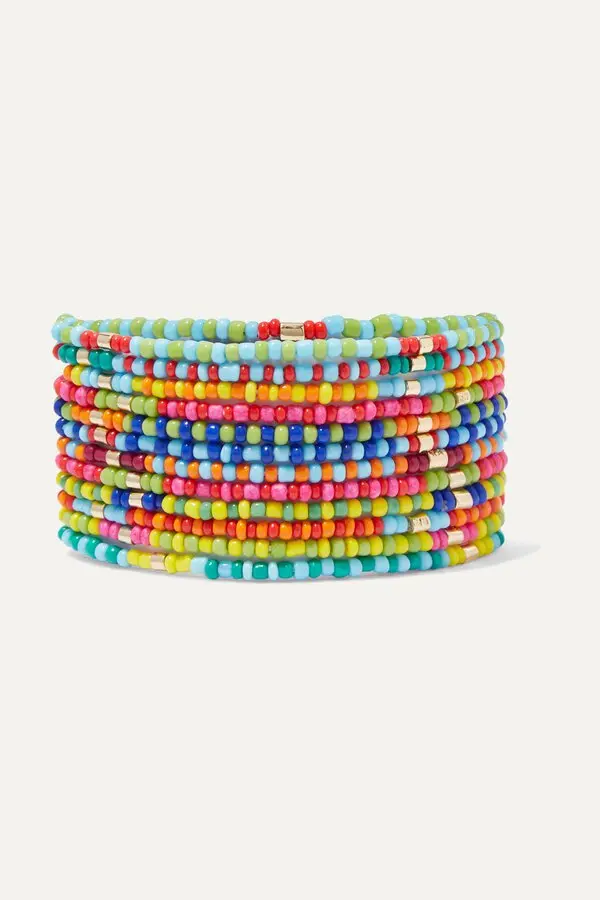 ROXANNE ASSOULIN Patchwork Set Of 12 Gold-tone Beaded Bracelets