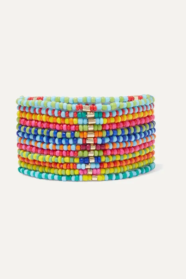 ROXANNE ASSOULIN Patchwork Set Of 12 Gold-tone Beaded Bracelets