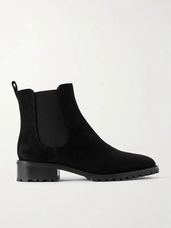 Manolo Blahnik Chelata 30 Suede Chelsea Boots - Black