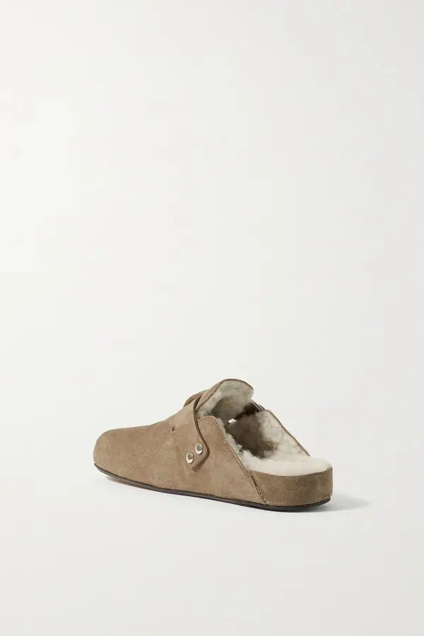 Isabel Marant Mirvin Studded Suede And Shearling Mules