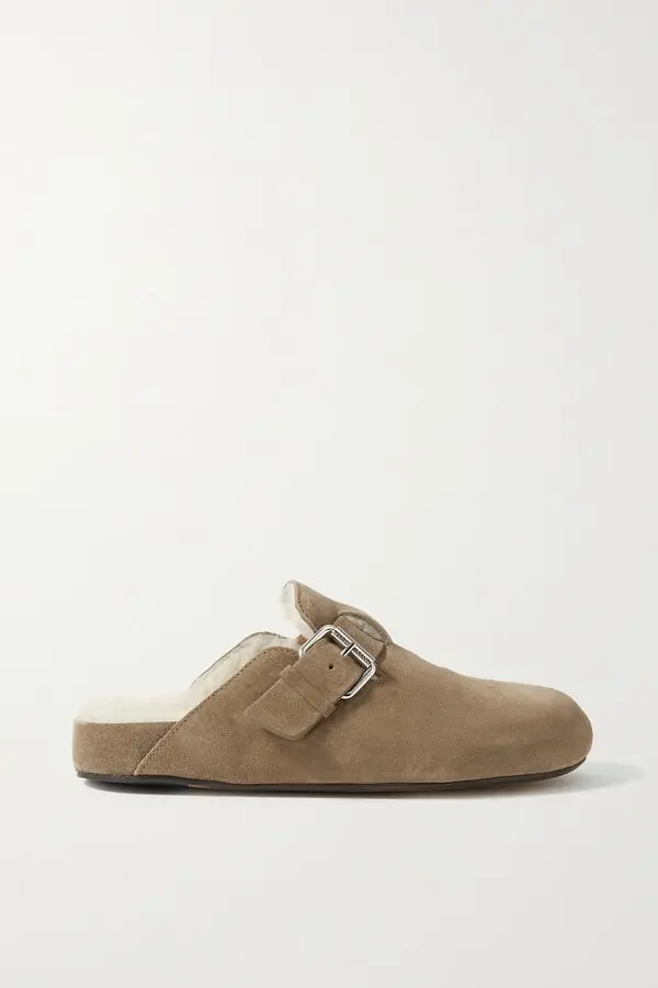 Isabel Marant Mirvin Studded Suede And Shearling Mules