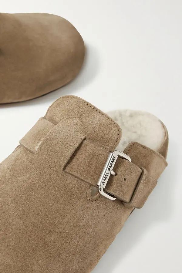 Isabel Marant Mirvin Studded Suede And Shearling Mules