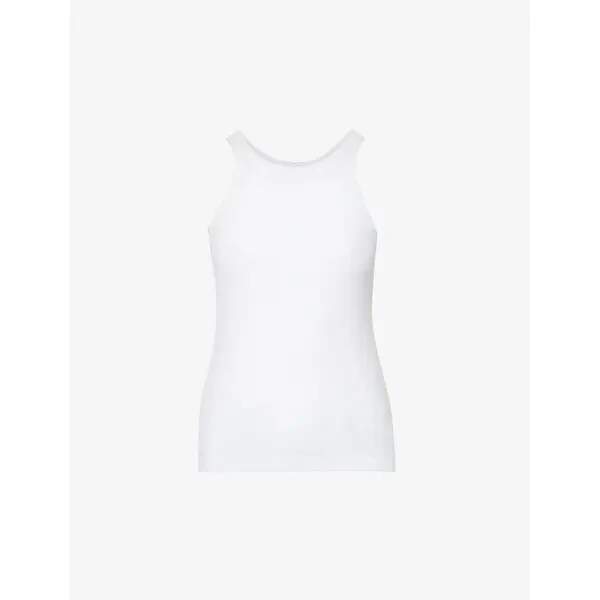 TOTEME Ribbed Cotton-blend Tank Top - White