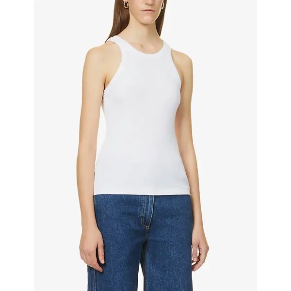 TOTEME Ribbed Cotton-blend Tank Top - White