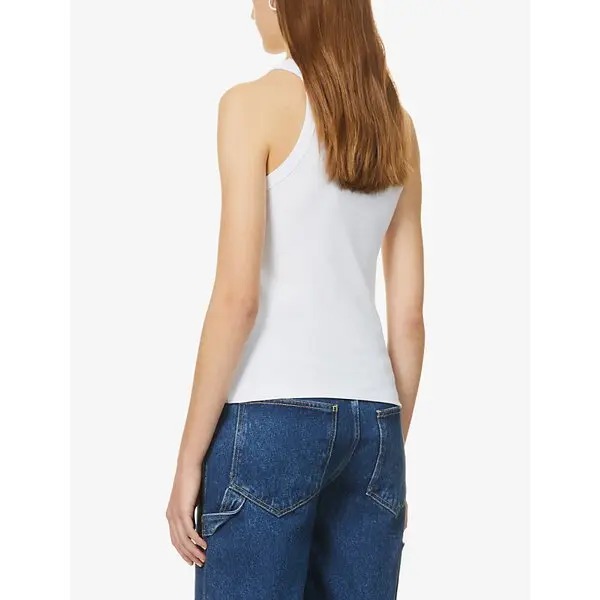 TOTEME Ribbed Cotton-blend Tank Top - White