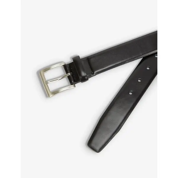 DENTS Glossy Leather Belt - Black