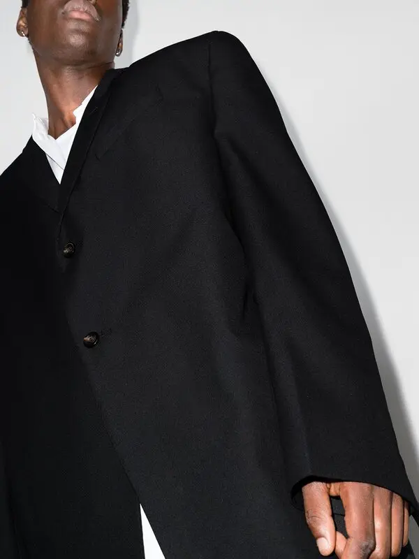 Rick Owens Jumbo Tatlin Padded Shoulders Coat In Black - 20% Off
