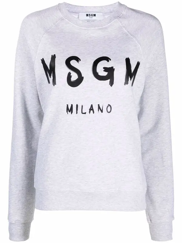 MSGM Logo Print Sweatshirt - Grey
