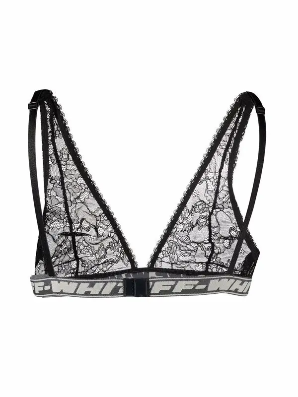 Off-White Logo-tape Detail Lace Bra