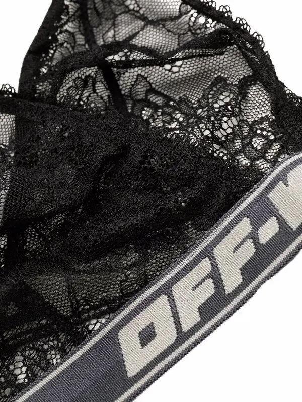 Off-White Logo-tape Detail Lace Bra
