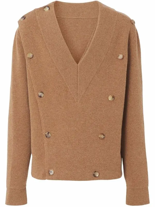 Burberry Double-breasted V-neck Sweater