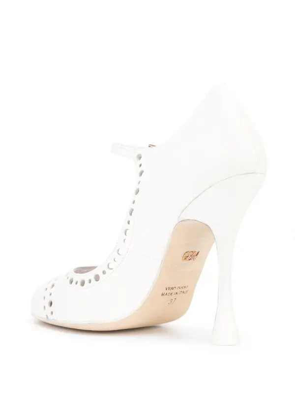 Giambattista Valli Perforated Leather Pumps - White